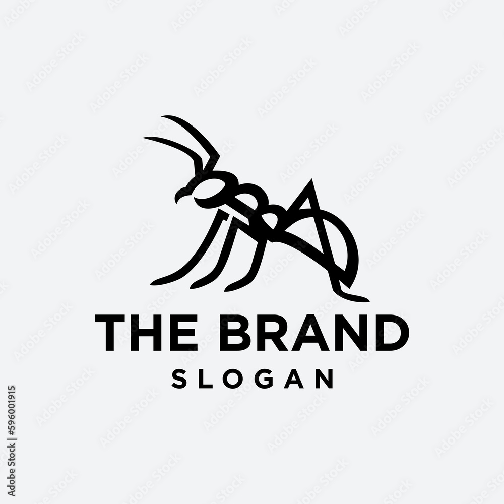 ant logo. simple ant line icon logo vector design, modern animal logo ...