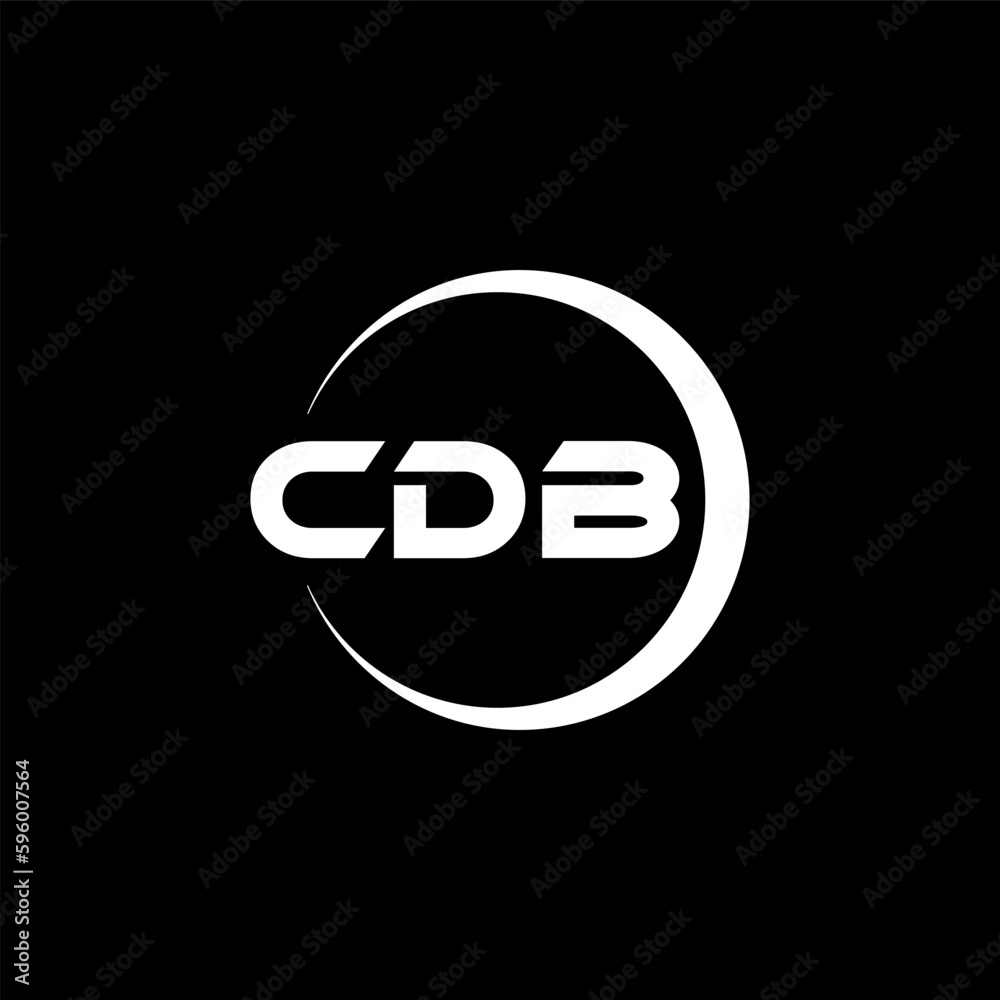 CDB letter logo design with black background in illustrator, cube logo ...