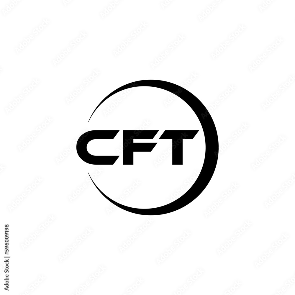 CFT letter logo design with white background in illustrator, cube logo ...