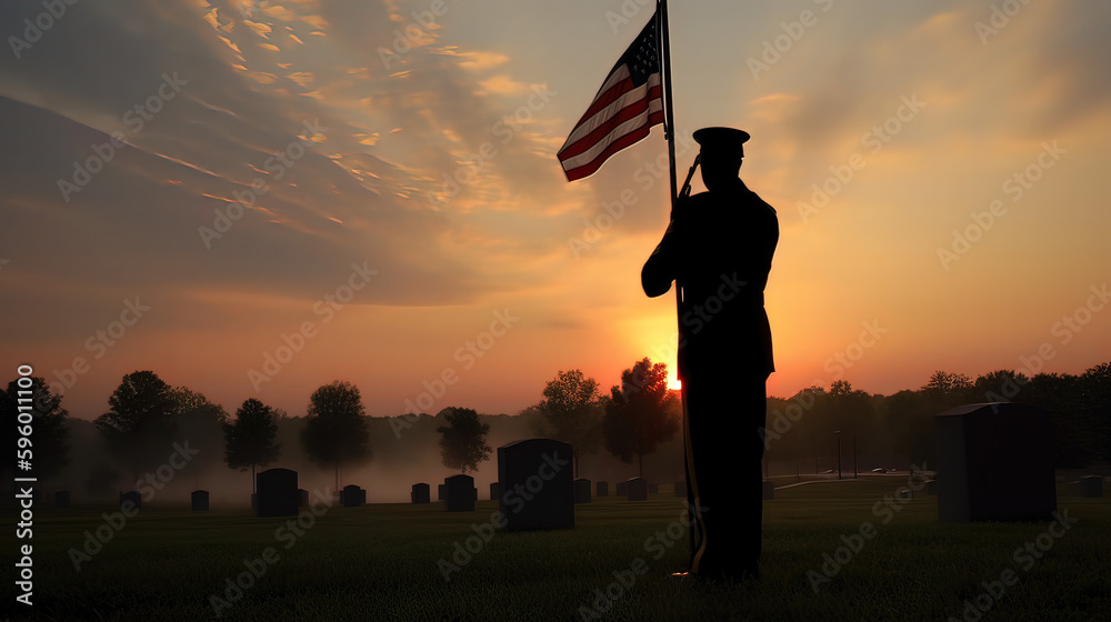 American Memorial Day Concept, "Taps", Solemn, Bugle, Minimalist, flag ...