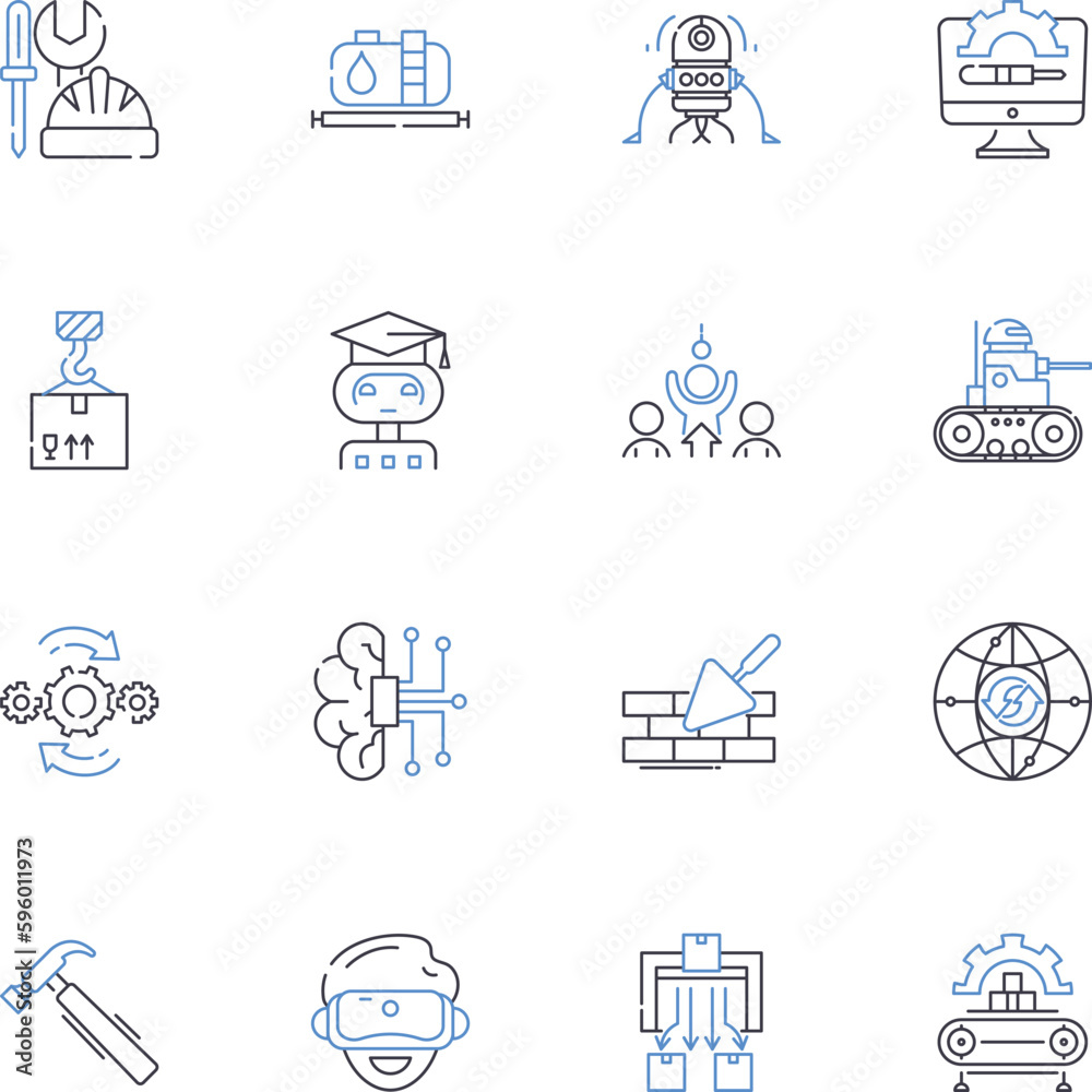 Biotechnology line icons collection. Genetic Engineering, Cloning, Gene ...