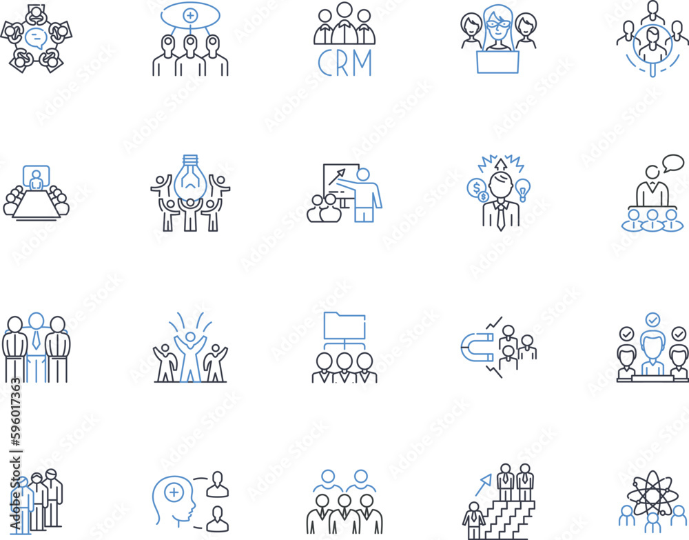 Gang crew line icons collection. Unity, Loyalty, Brotherhood, Respect ...