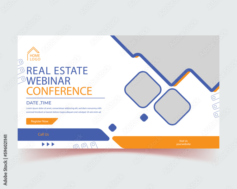 real estate webinar design vector, school ad banner vector, cover ...
