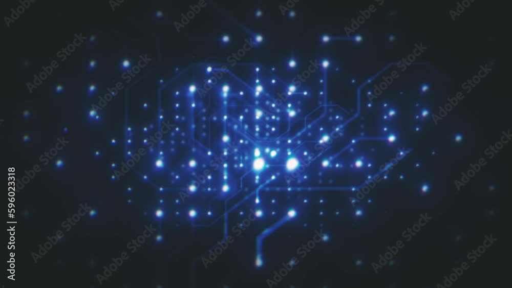 Abstract Cyber Technology Chipset Motherboard Loop/ 4k animation of an ...