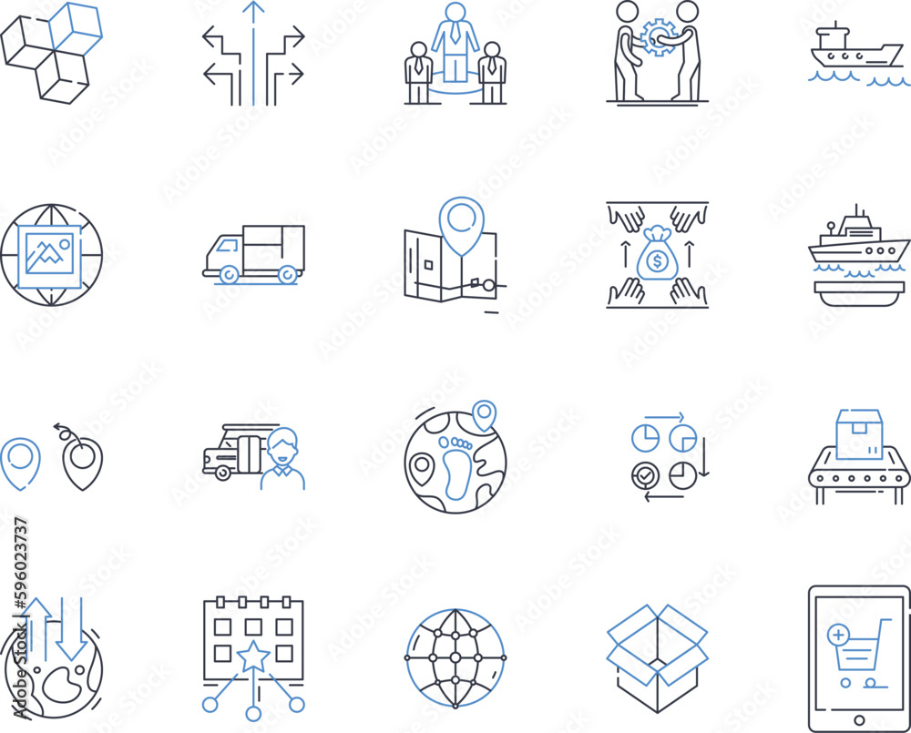 Quality Control Line Icons Collection Inspection Compliance