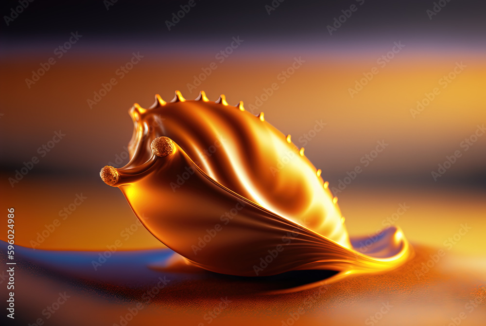 Surreal shell on the beach. Abstract clam with filigree shape on the ...