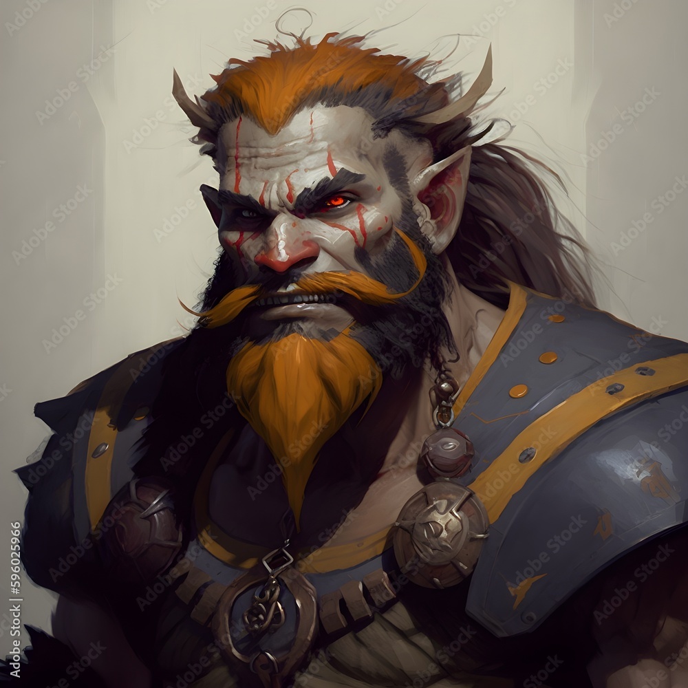 Zok Stuh dnd bugbear dnd orc painterly character art barbarian orclike ...