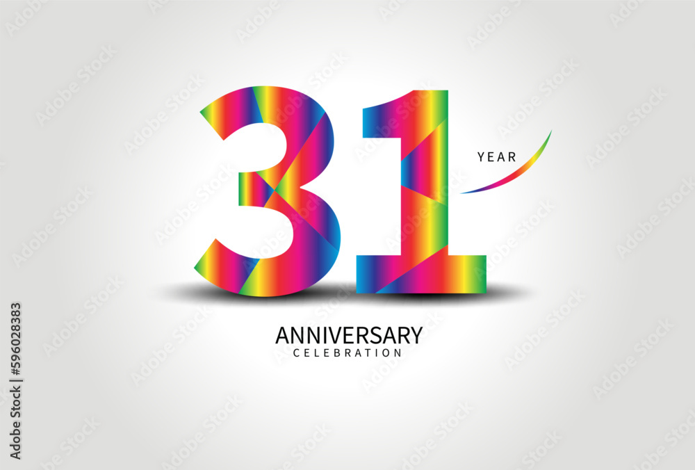 31 Year Anniversary Celebration Logo colorful vector, 31 Number Design ...