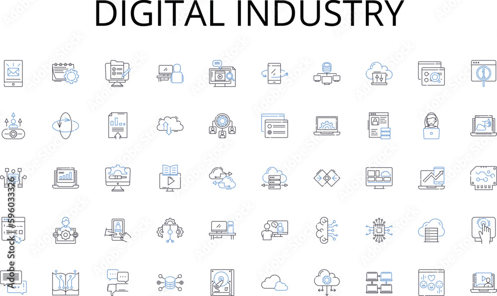 Digital industry line icons collection. Seamless, Effortless ...