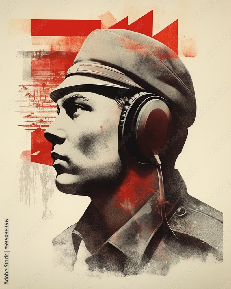 Patriotic style propaganda poster art from Soviet era, showcasing ...