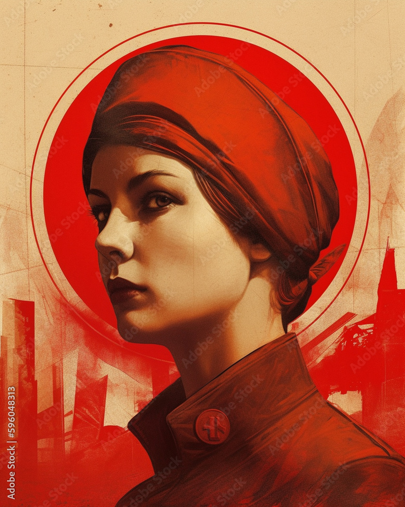 Patriotic style propaganda poster art from Soviet era, showcasing ...