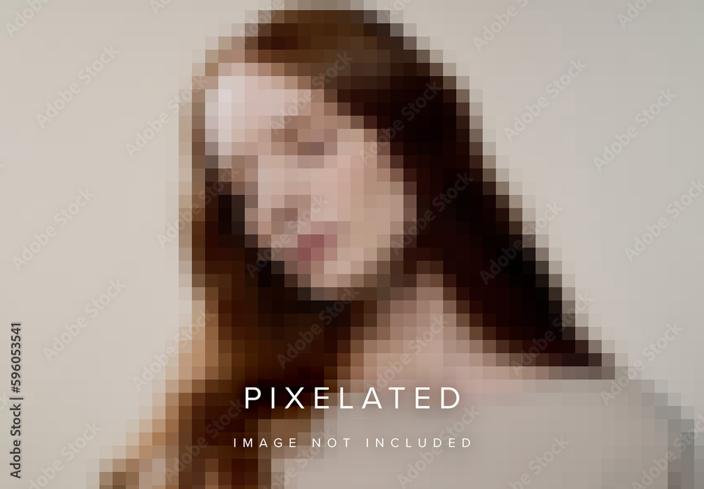 Pixelated Image Effect Mockup Stock Template | Adobe Stock