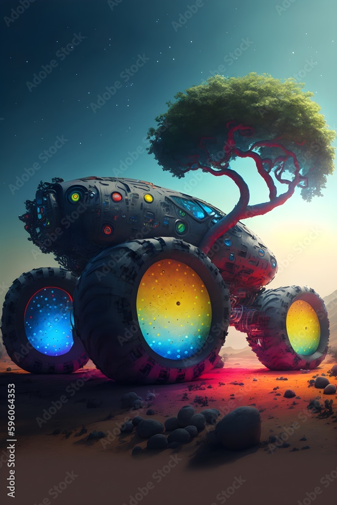 futuristic carbon fiber plantetary rover by Pixar big fat rubber wheels ...