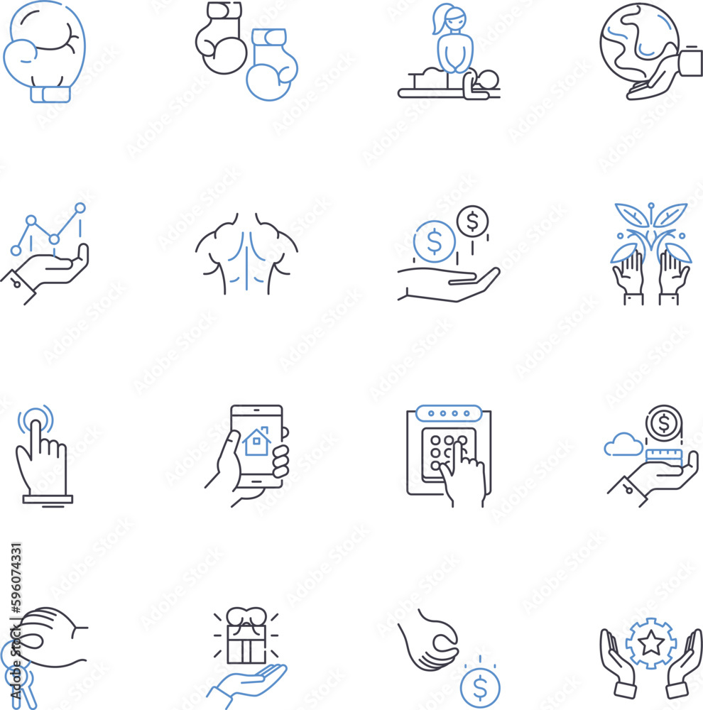 Upsizing line icons collection. Expansion, Growth, Enlargement ...