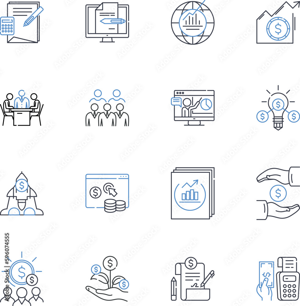 Import line icons collection. Customs, Tariffs, Export, Trade ...