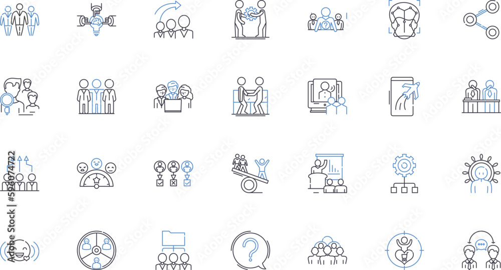 Commendation line icons collection. Praise, Tribute, Recognition ...