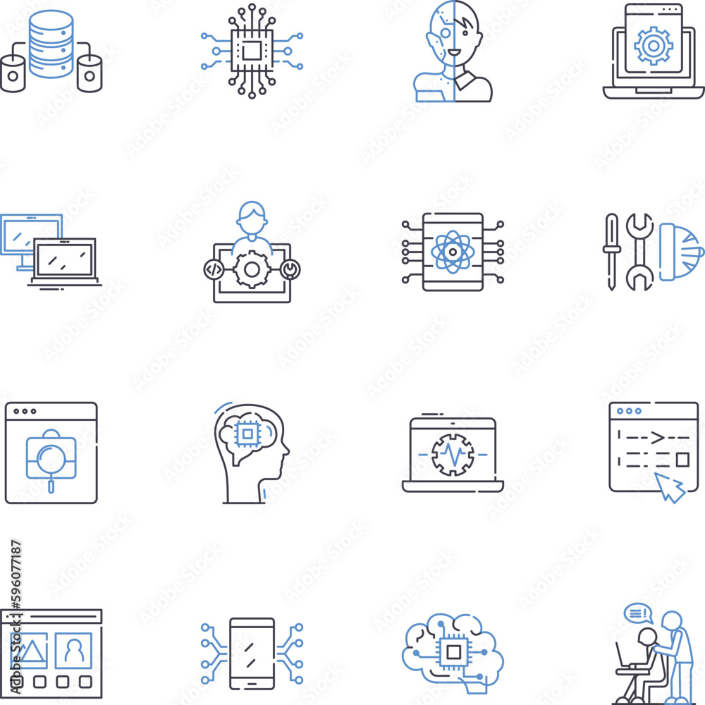 Vetor de Database management line icons collection. SQL, Schema, Query ... Vetor de Database management line icons collection. SQL, Schema, Query ...