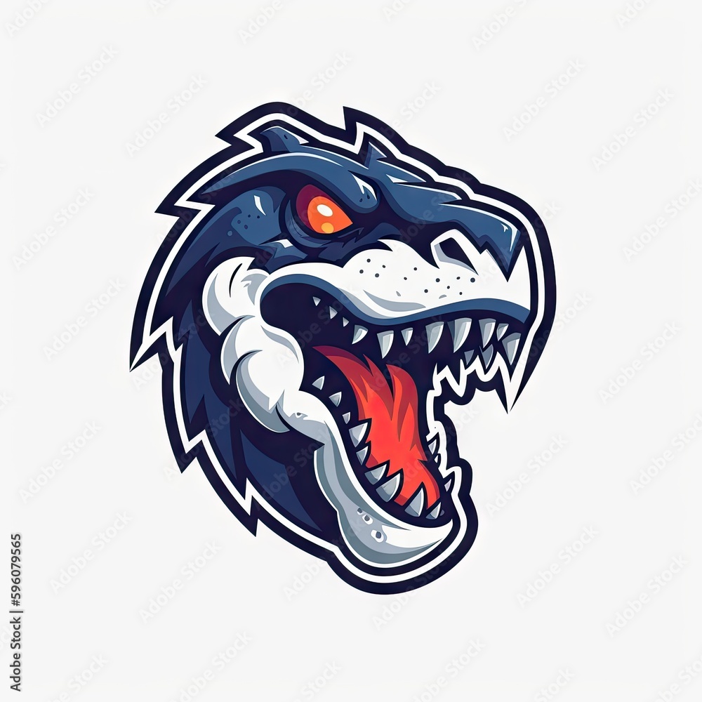 Cartoon Raptor Head Logo - Illustration, Logo Design - Generative AI ...