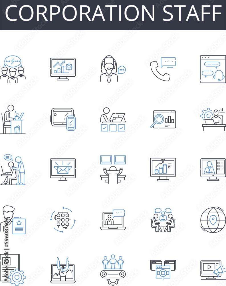 Corporation staff line icons collection. Delivery, Logistics, Shipping ...