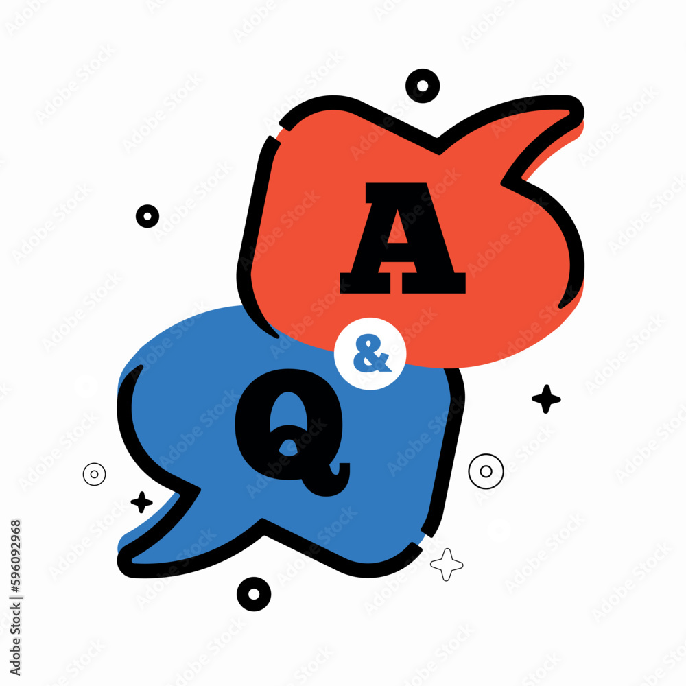 Question and answer line icon designed as faq outline symbol with q and ...