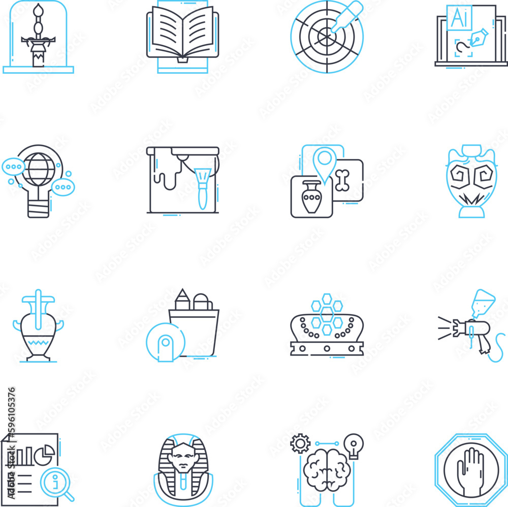 Collection linear icons set. Assortment, Array, Selection, Compilation ...