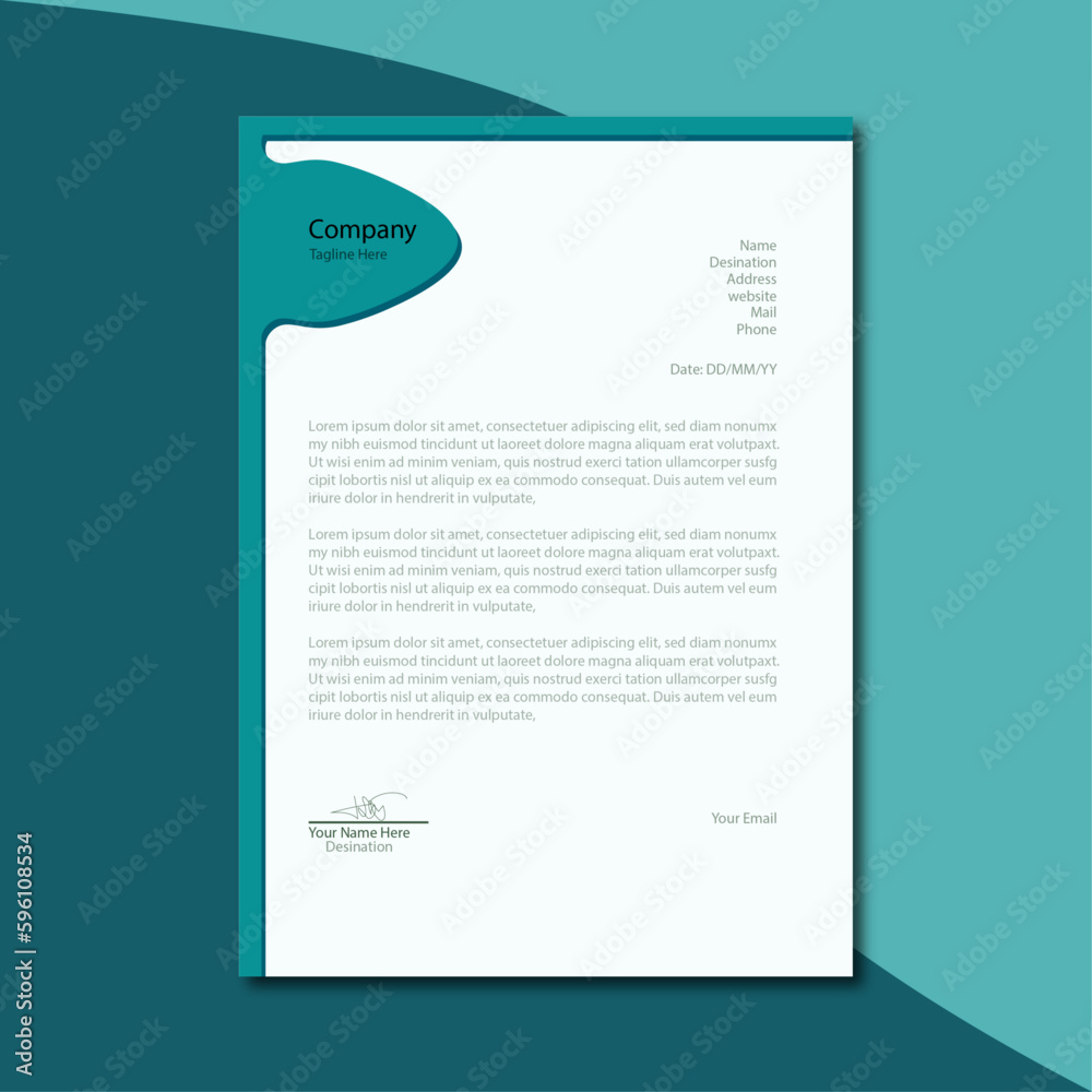 Letter Head Design, Business latter head Pad Design. a4 size and unique ...
