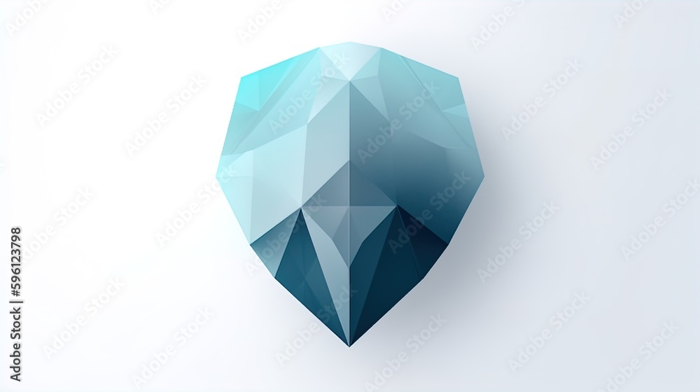 Minimalist Shield Transforming into Polygonal Triangles on a White ...
