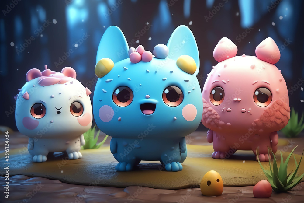 Cute fantasy cartoon with a cute style, suitable for posters and other ...