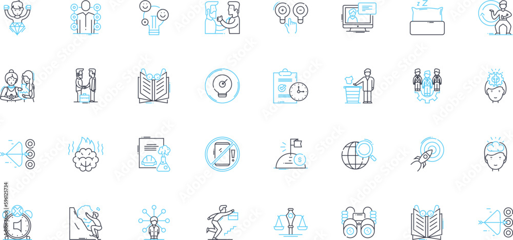 Efficiency and effectiveness linear icons set. Streamlined ... Efficiency and effectiveness linear icons set. Streamlined ...