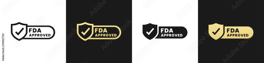 FDA Approved Label or FDA Approved Mark vector isolated in flat style ...