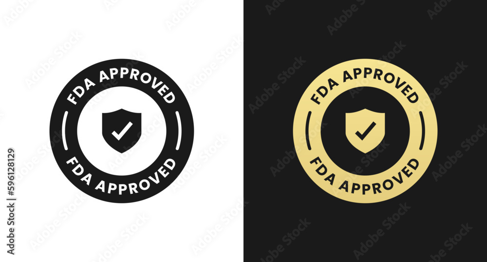 FDA Approved Label or FDA Approved Stamp vector isolated in flat style ...