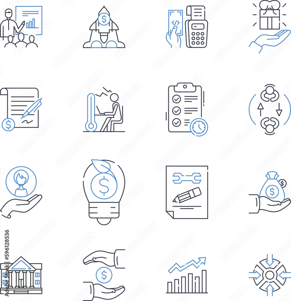 Revenue forecasting line icons collection. Forecasting, Revenue ... Revenue forecasting line icons collection. Forecasting, Revenue ...