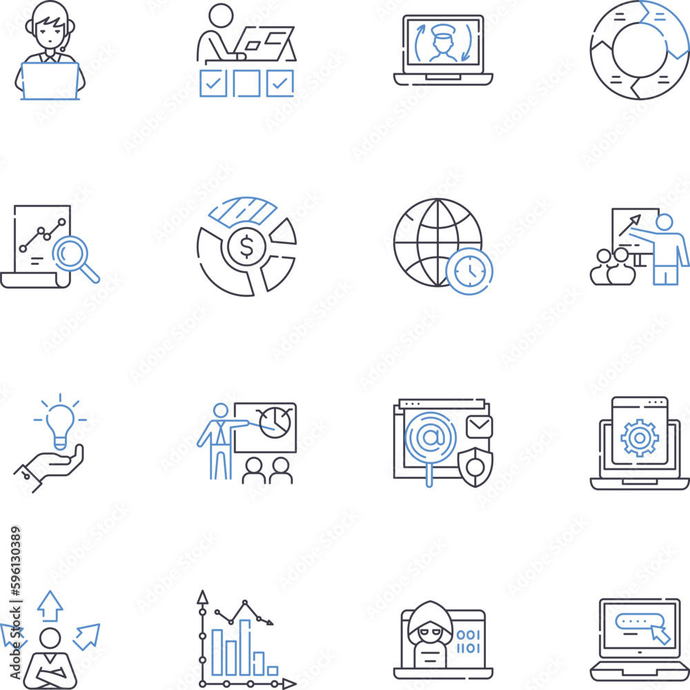 Technical support line icons collection. Troubleshooting, Diagnostics ...