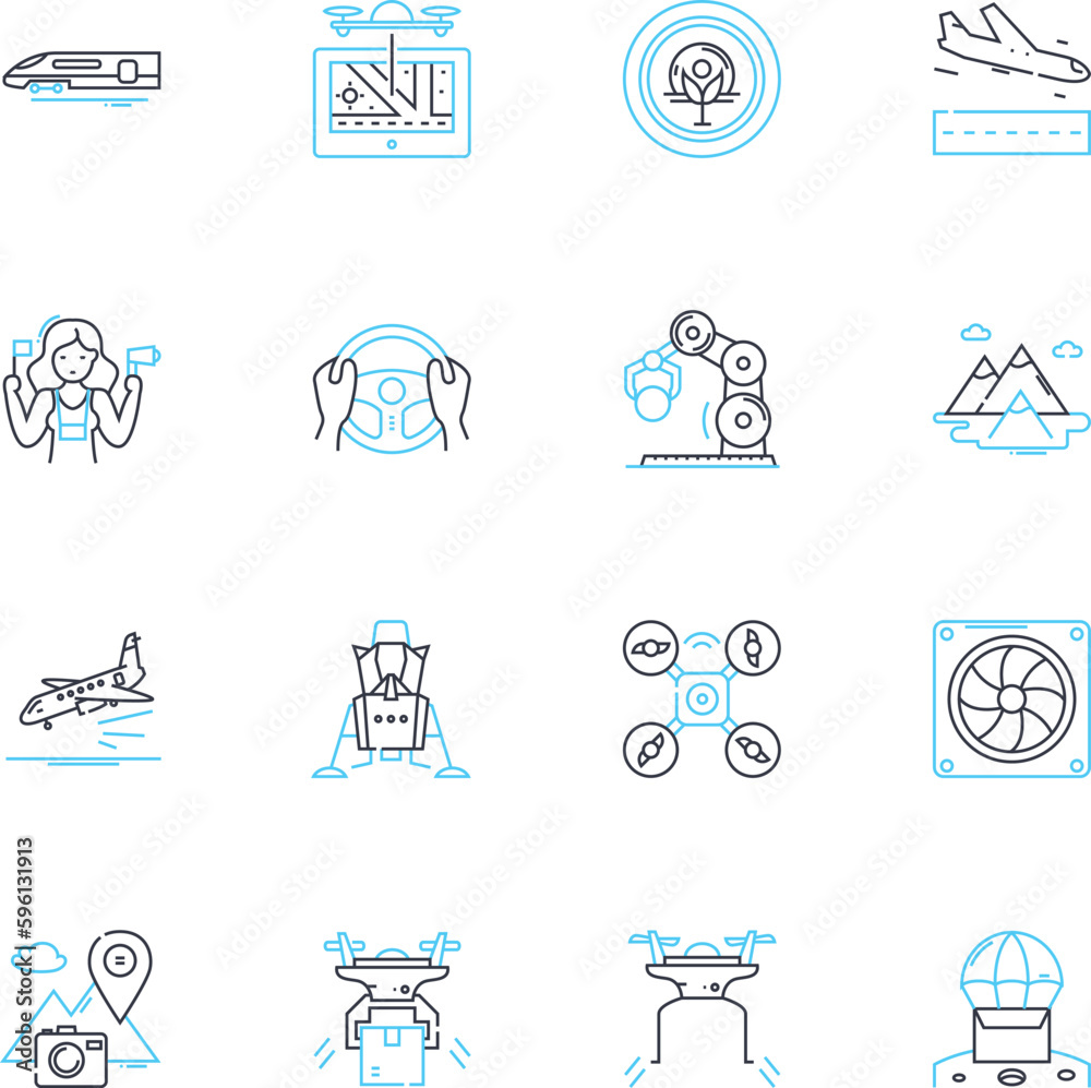 Grafika wektorowa Stock: Supply chain linear icons set. Logistics ...