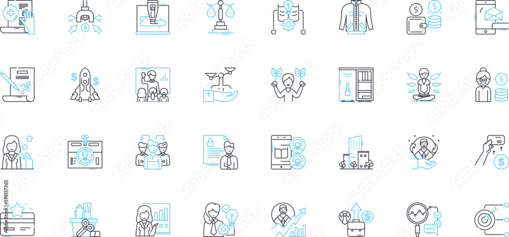 Executive Search linear icons set. Recruitment, Talent, Headhunting ...
