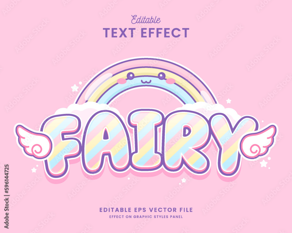 decorative fairy editable text effect vector design Stock Vector ...