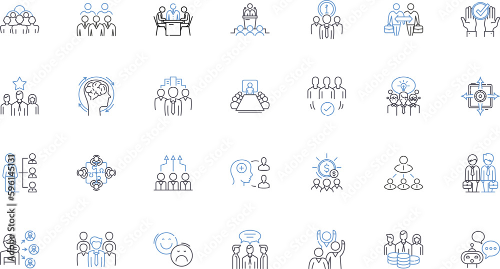 Decision-making line icons collection. Analysis, Evaluation, Choice ...