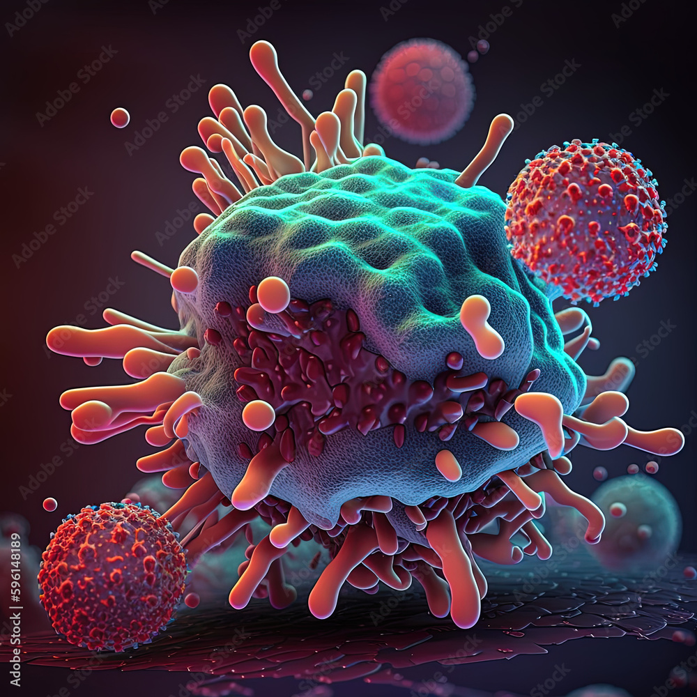 3d rendered illustration of a macrophage cell attacking bacteria 3d ...