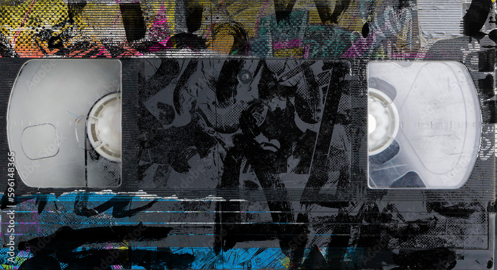 Foto de ripped VHS tapes with front torn ripped labels with manga anime ...