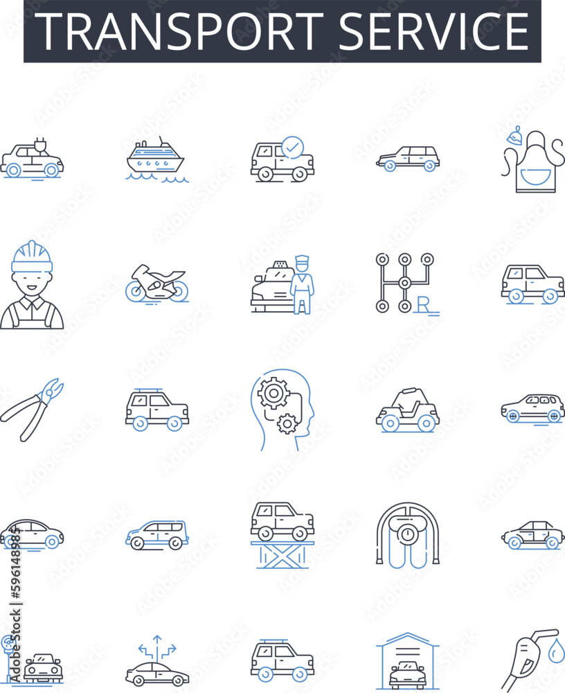 Transport service line icons collection. Learning, Curriculum, Pedagogy ...