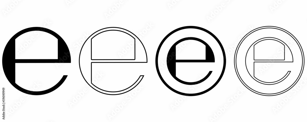 outline silhouette Estimated sign set isolated on white background ...