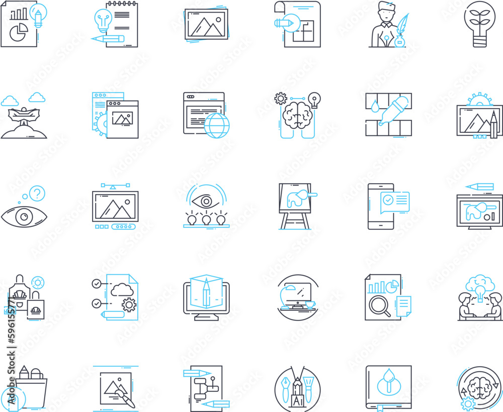 Fototapeta mapa świata dla dzieci Creator linear icons set. Inventive ... Fototapeta mapa świata dla dzieci Creator linear icons set. Inventive ...