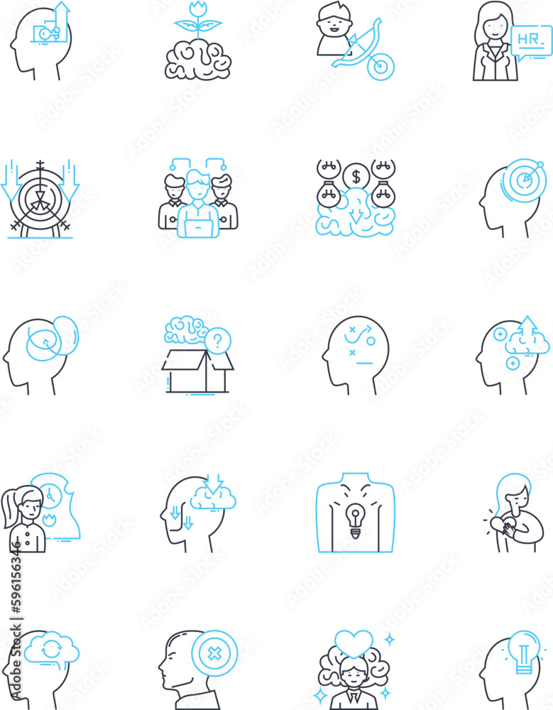 Psychiatric Treatment linear icons set. Therapy, Medication, Counseling ...