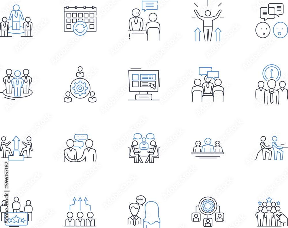 Vecteur Stock Customer service line icons collection. Hospitality ...
