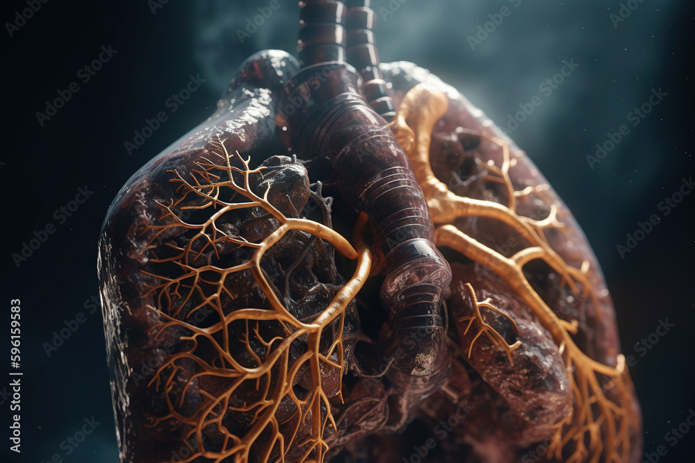 Human lungs isolated anatomical medical biological illness, lung cancer ...