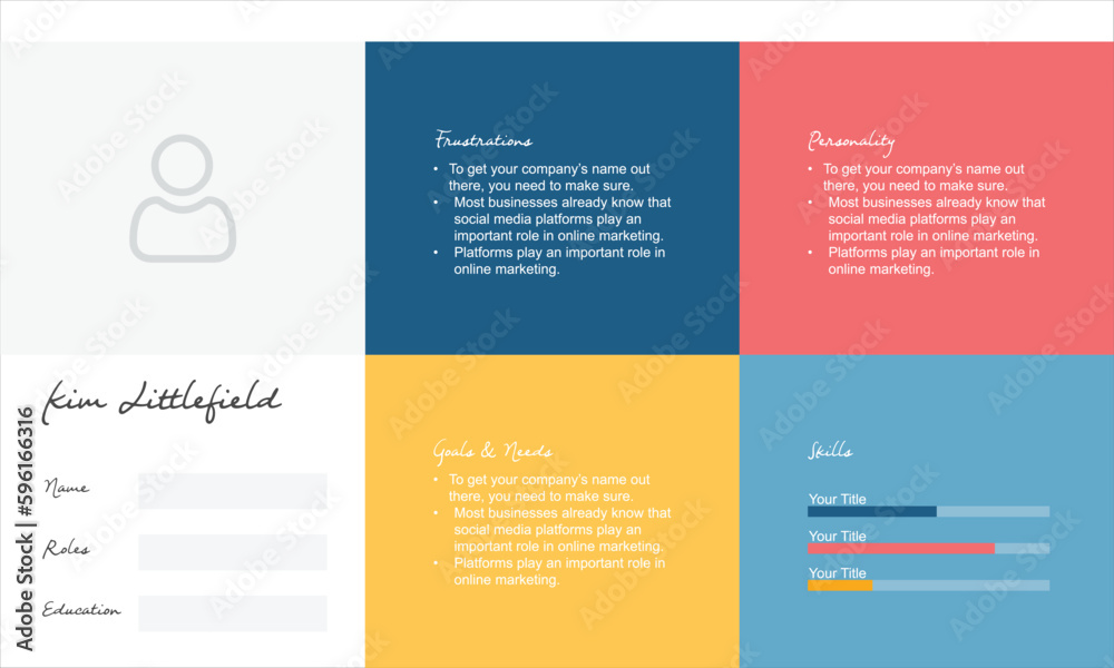 Fototapeta User Persona Document Template Vector Illustration. Examples ... Fototapeta User Persona Document Template Vector Illustration. Examples ...