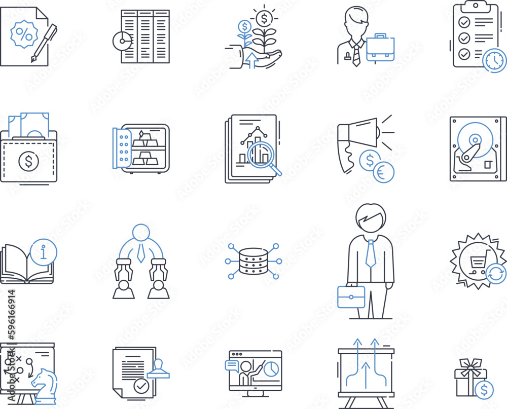 Forward and Backward line icons collection. Progress, Regression ...