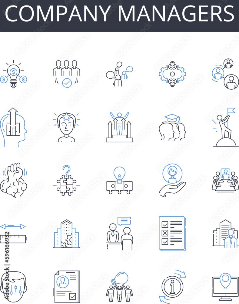 Fototapeta mapa świata dla dzieci Company managers line icons ... Fototapeta mapa świata dla dzieci Company managers line icons ...