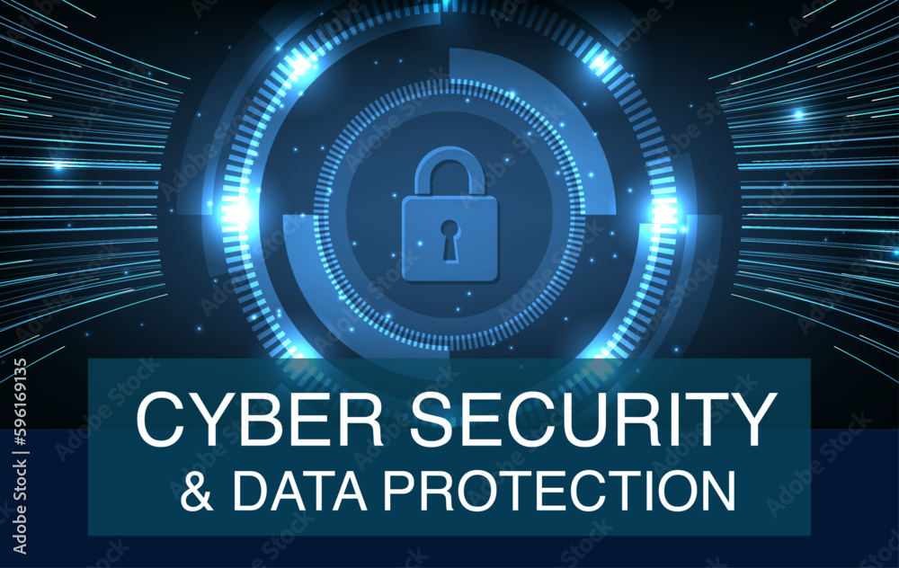 Cybersecurity and data protection banner. Future cyber technology web ...
