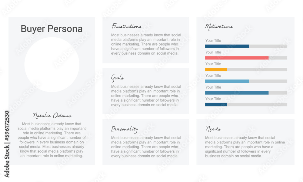 Vetor de User Persona Document Template Vector Illustration. Examples ... Vetor de User Persona Document Template Vector Illustration. Examples ...